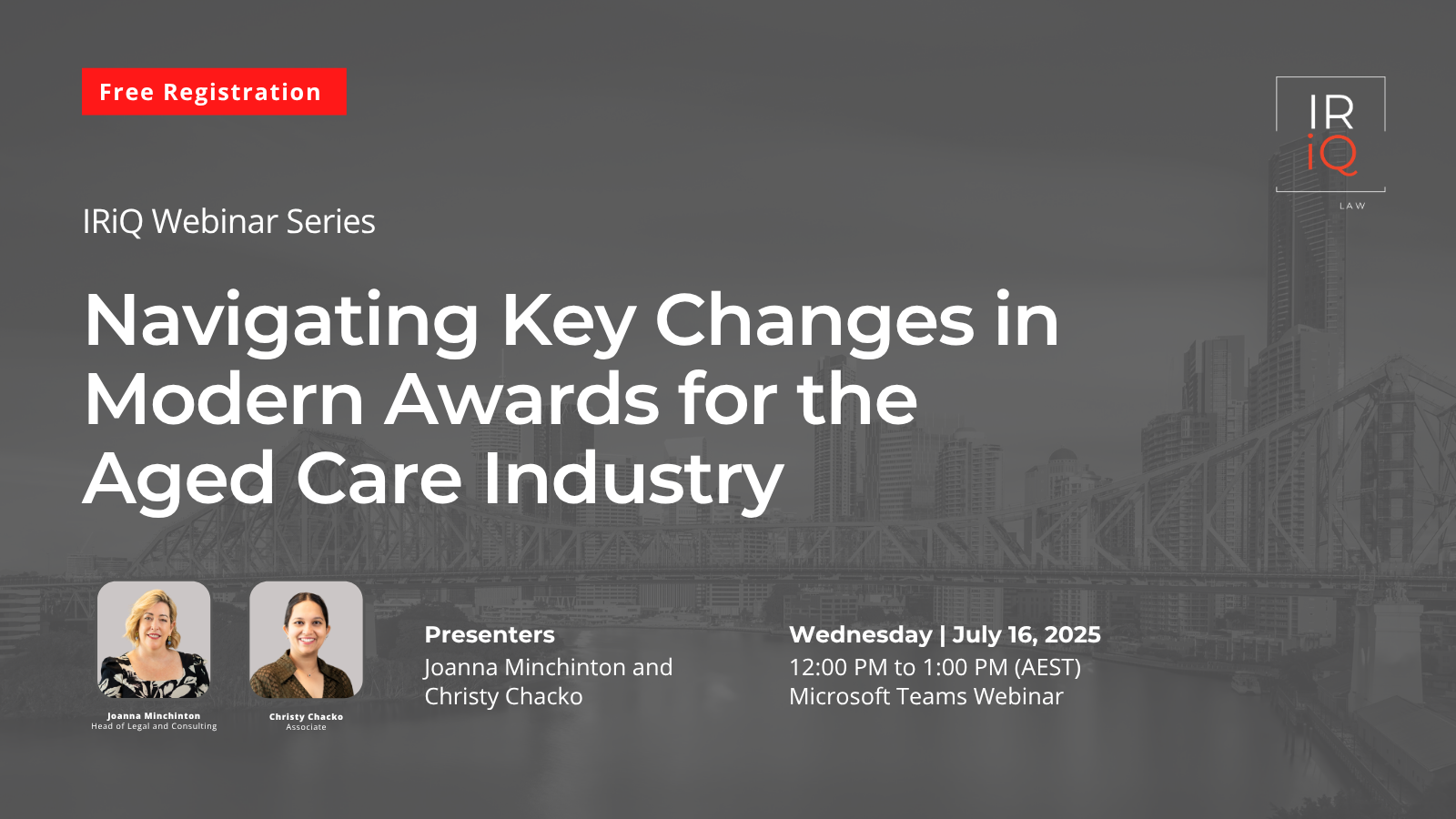 IRiQ Webinar Series: Navigating Key Changes in Modern Awards for the Aged Care Industry - IRIQ Law